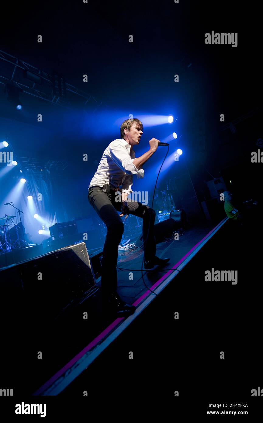 Brett Anderson of Suede performs live on stage at the 02 Academy ...