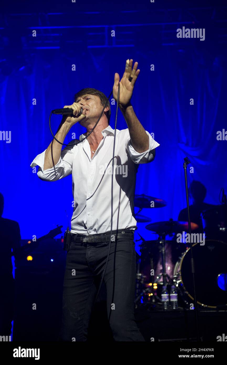 Brett Anderson of Suede performs live on stage at the 02 Academy ...