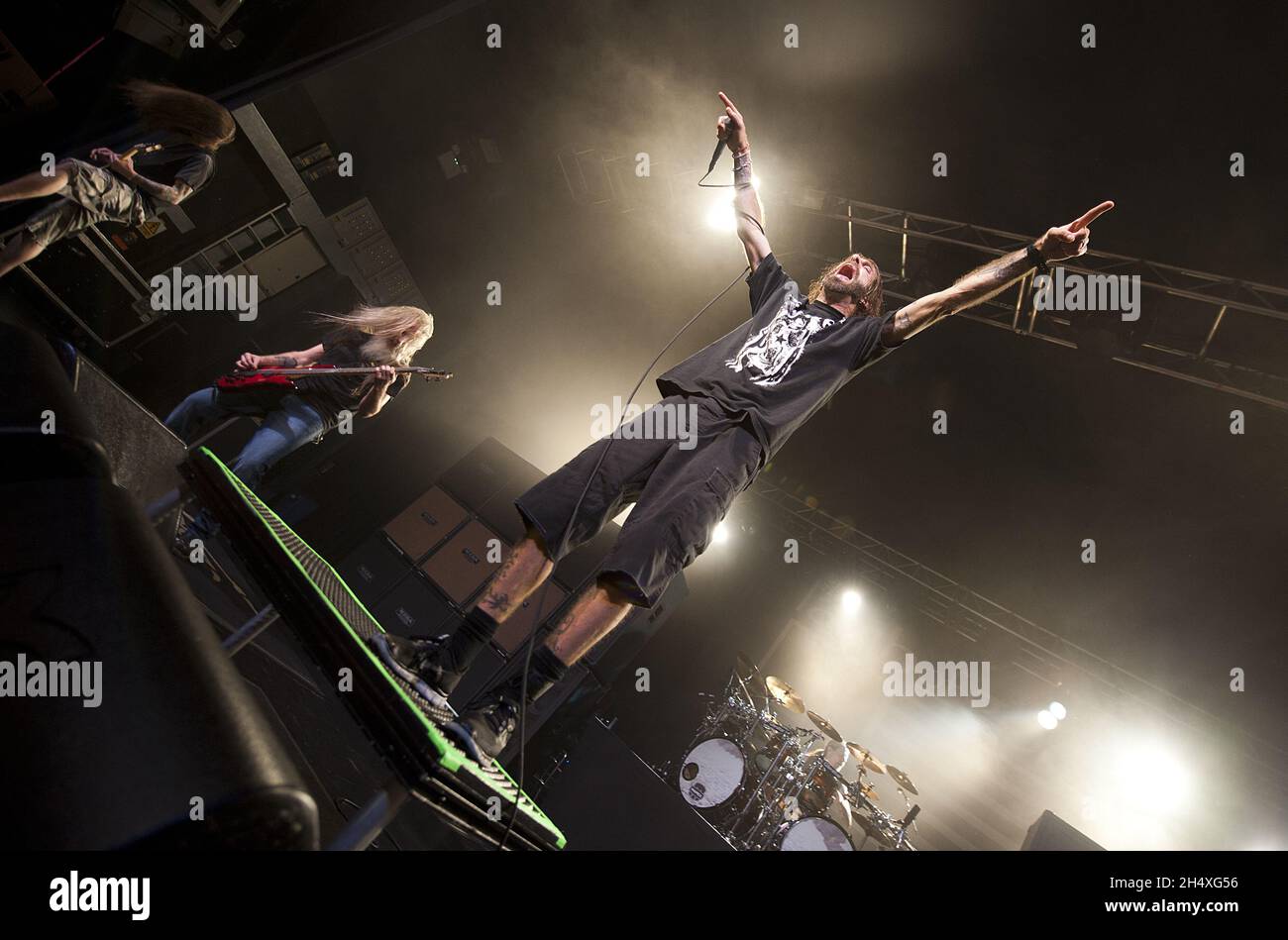 Randy Blythe of Lamb Of God performing live on stage at the 02 Academy ...