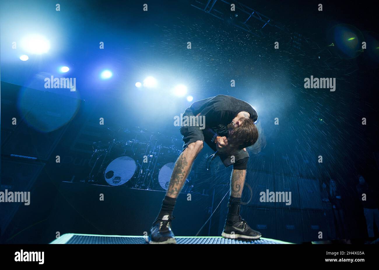 Randy Blythe of Lamb Of God performing live on stage at the 02 Academy ...