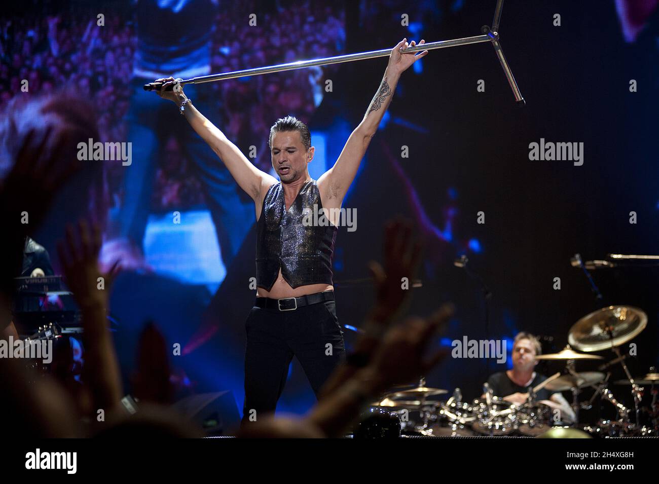 Dave Gahan of Depeche Mode performing live on stage at the LG Arena ...