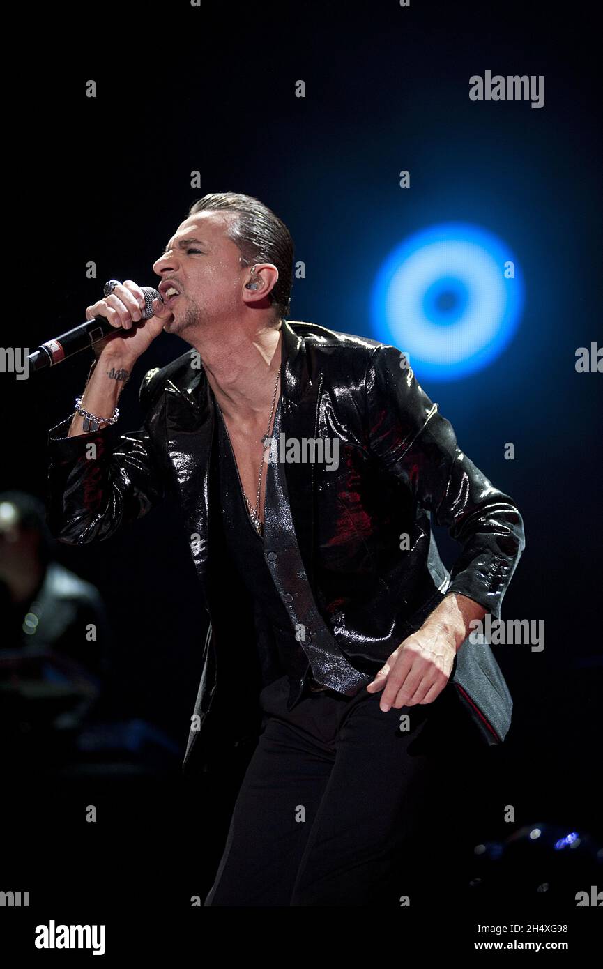 Dave Gahan of Depeche Mode performing live on stage at the LG Arena ...