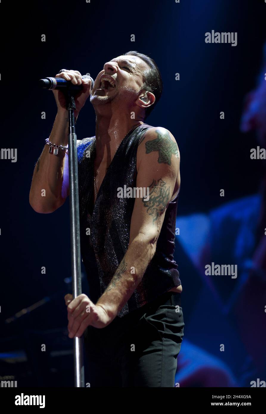 Dave Gahan of Depeche Mode performing live on stage at the LG Arena ...