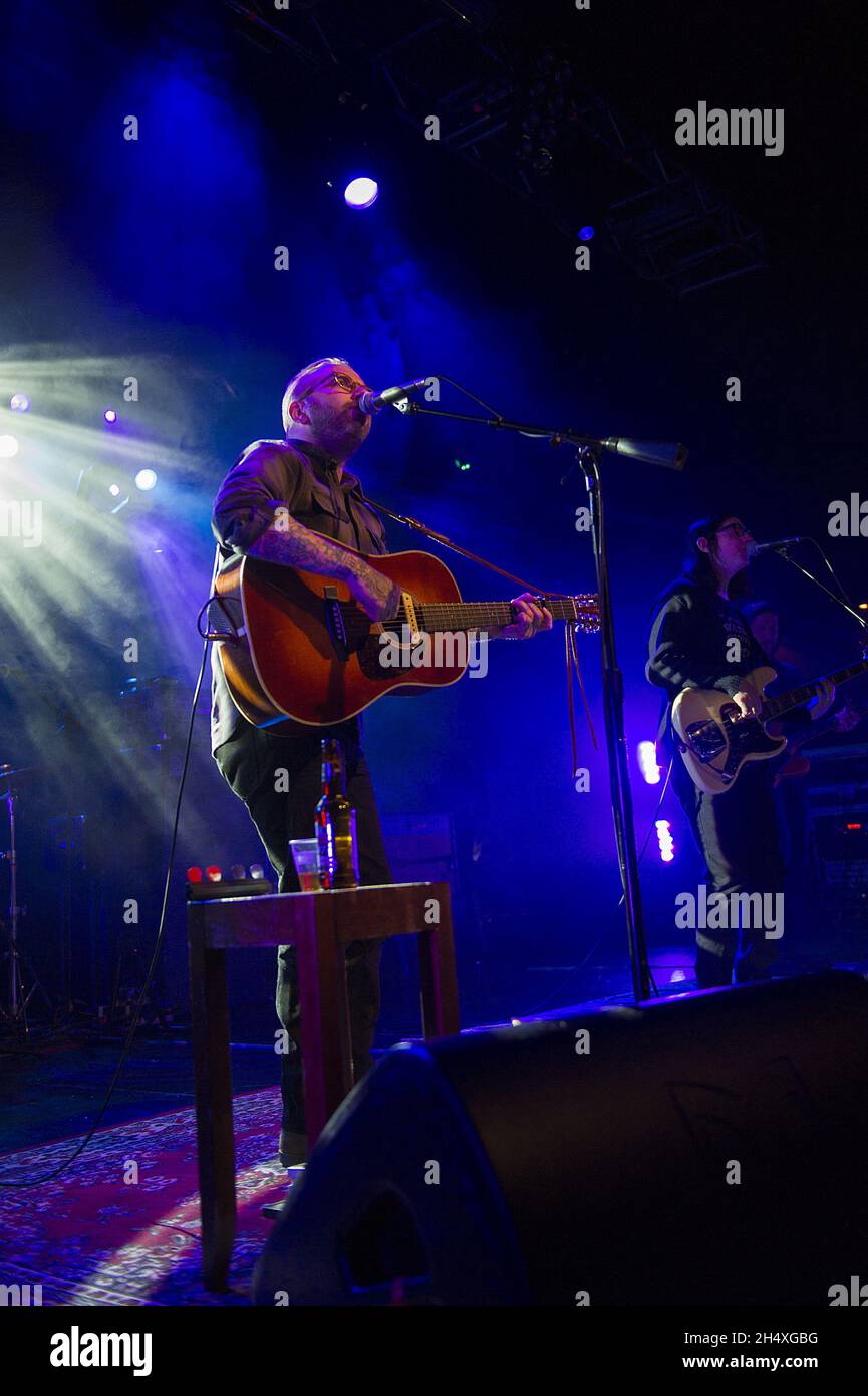 Dallas Green of City And Colour performing on stage at the 02 Academy ...