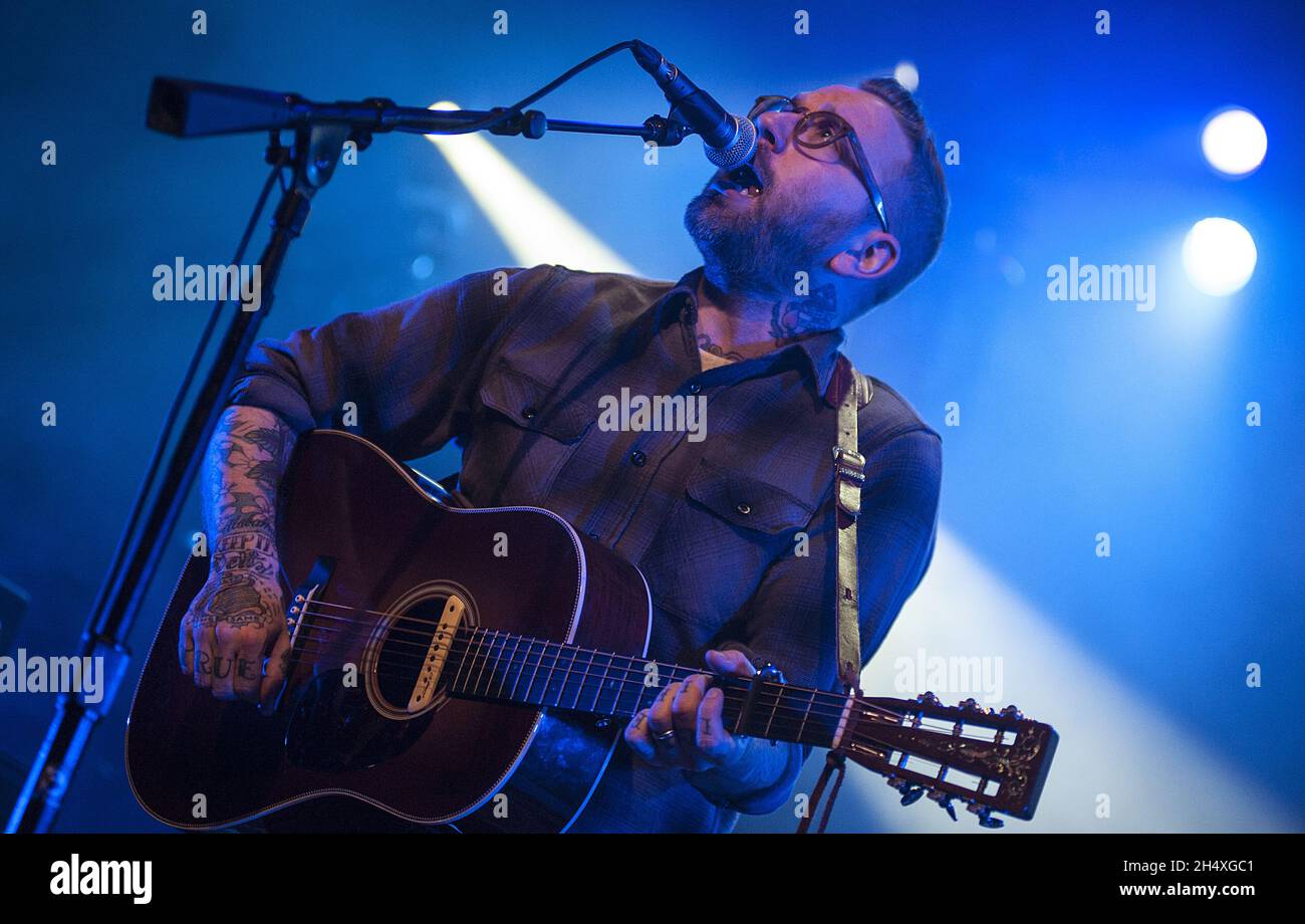 Dallas Green of City And Colour performing on stage at the 02 Academy ...