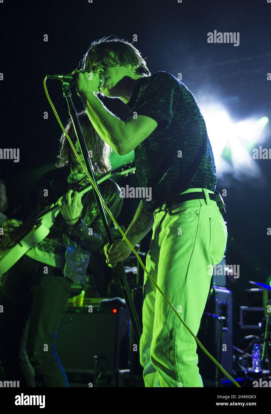 Matthew Shultz of Cage The Elephant live on stage on 11th February 2014 ...