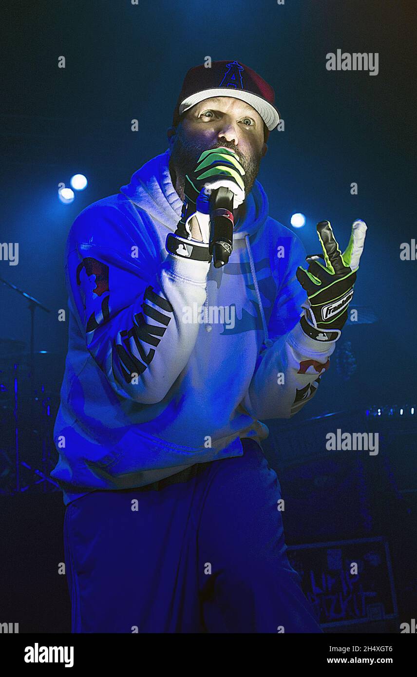 Fred Durst of Limp Bizkit live on stage during Kerrang Tour at the O2 ...