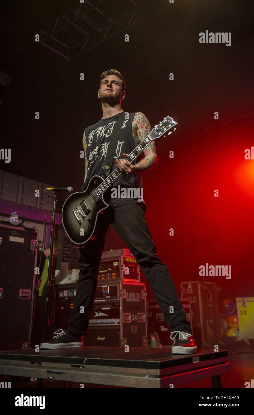 Neil Westfall of A Day To Remember live on stage at the 02 Academy ...