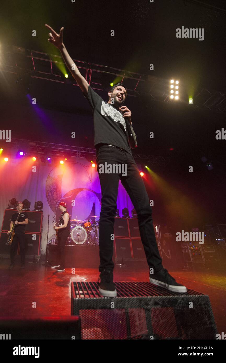Jeremy McKinnon of A Day To Remember live on stage at the 02 Academy ...