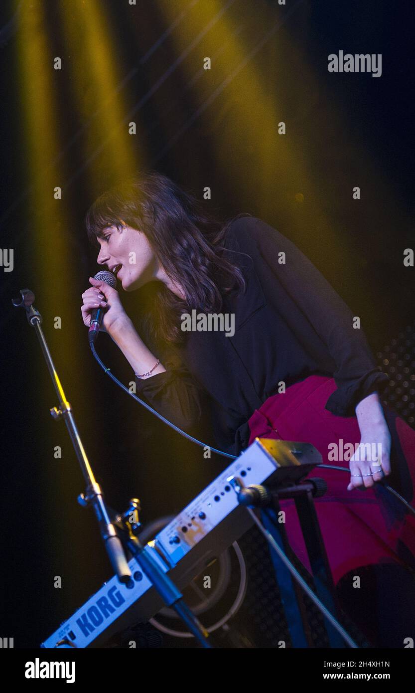 Miranda Kilbey of Say Lou Lou live on stage Stock Photo - Alamy