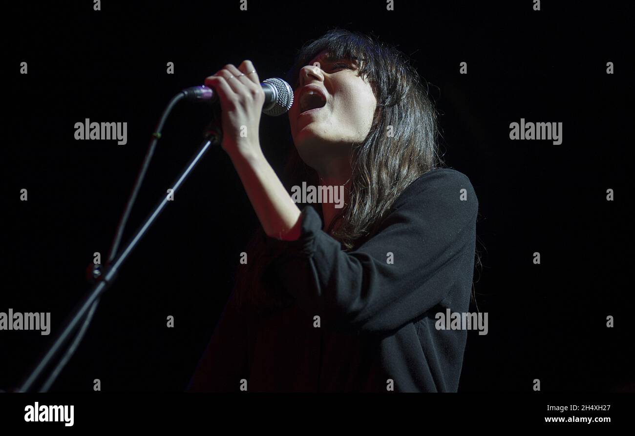 Miranda Kilbey of Say Lou Lou live on stage Stock Photo - Alamy