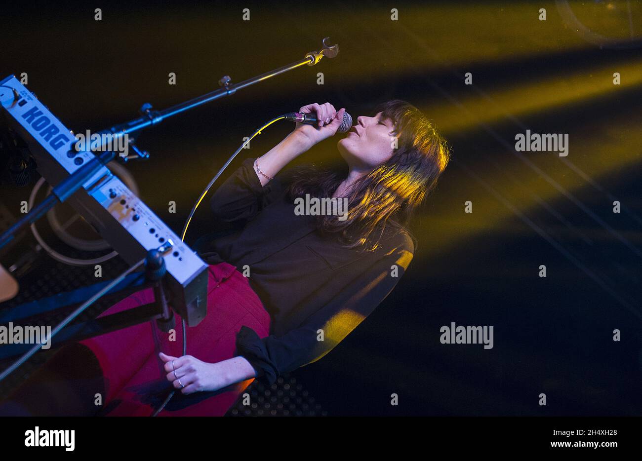 Miranda Kilbey of Say Lou Lou live on stage Stock Photo - Alamy