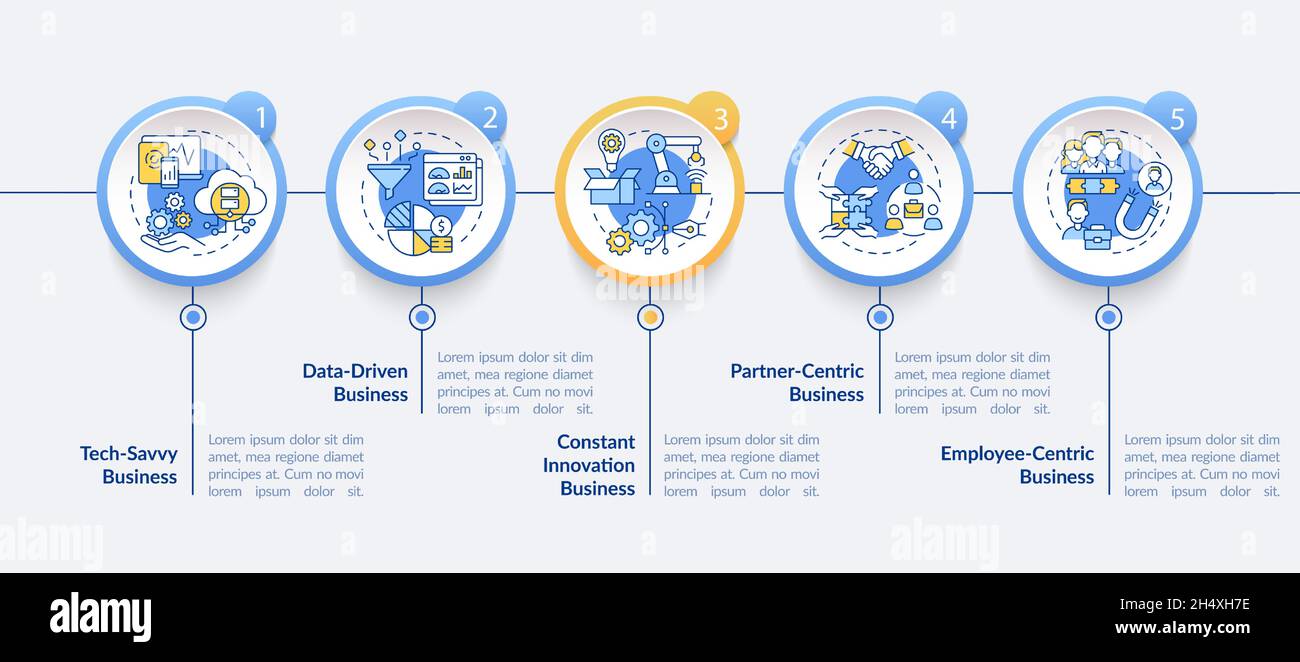Business model approach blue vector infographic template Stock Vector ...
