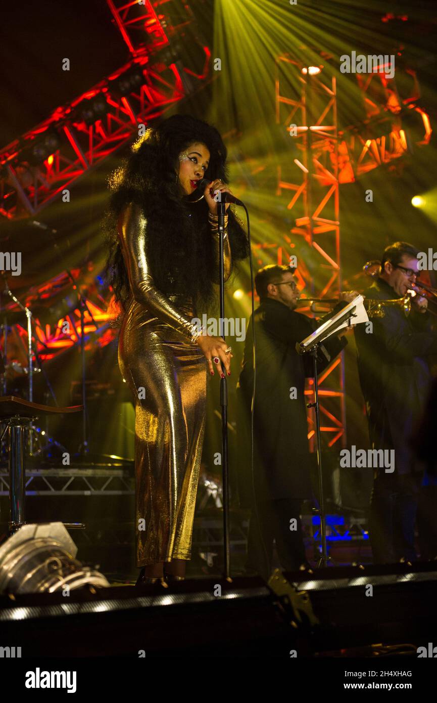Kelis performing live on stage during the BBC 6Music Festival in ...
