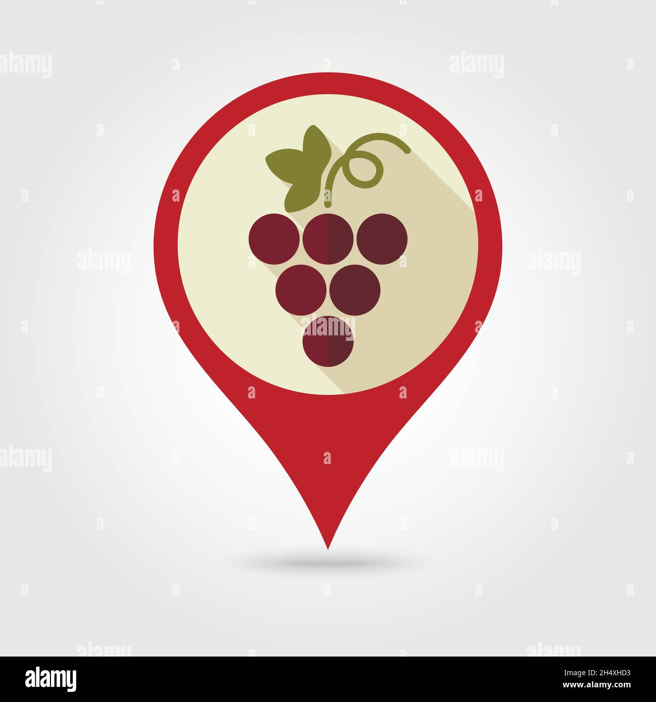 Grapes flat vector pin map icon. Map pointer. Map markers. Fruit ...
