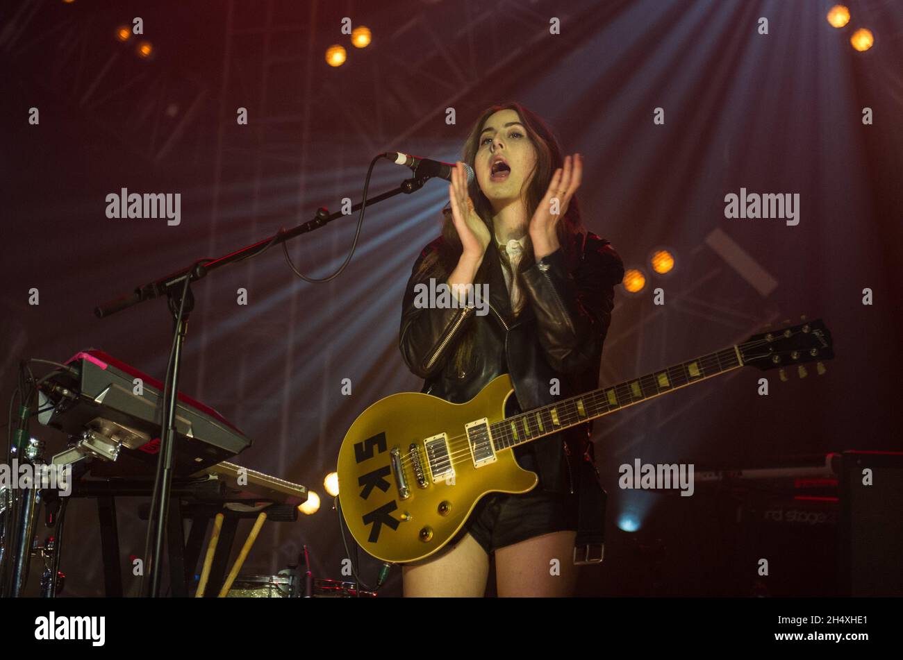 HAIM perform live on stage during the BBC 6Music Festival at Victoria ...