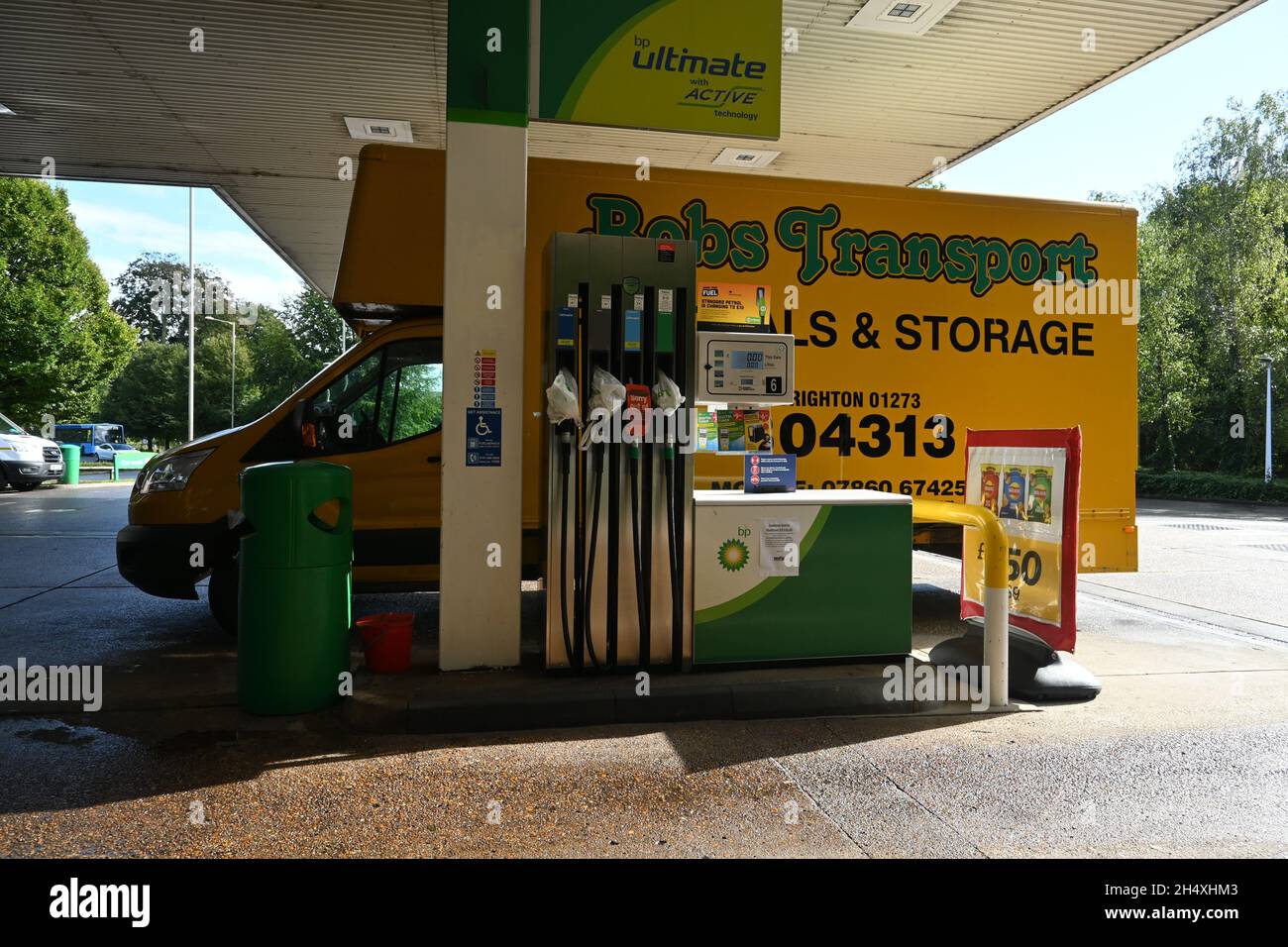 Petrol station run out of fuel in 2021 driver shortage Stock Photo - Alamy