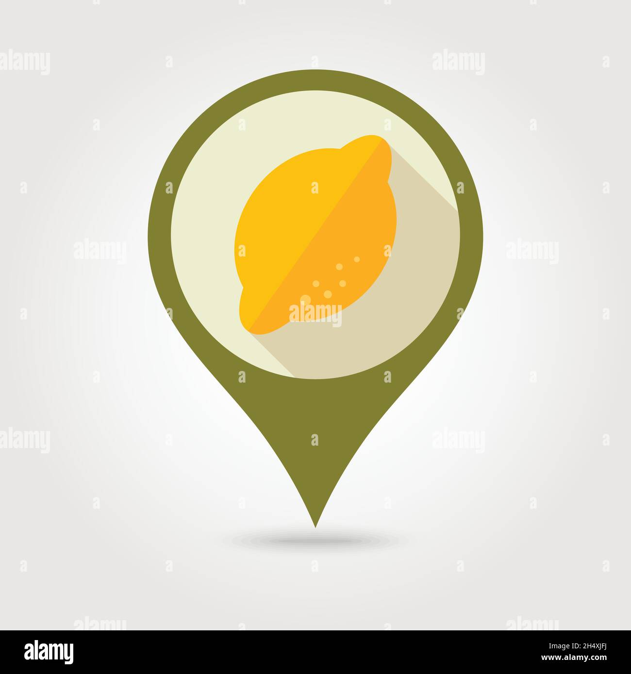 Lemon flat vector pin map icon. Map pointer. Map markers. Tropical ...