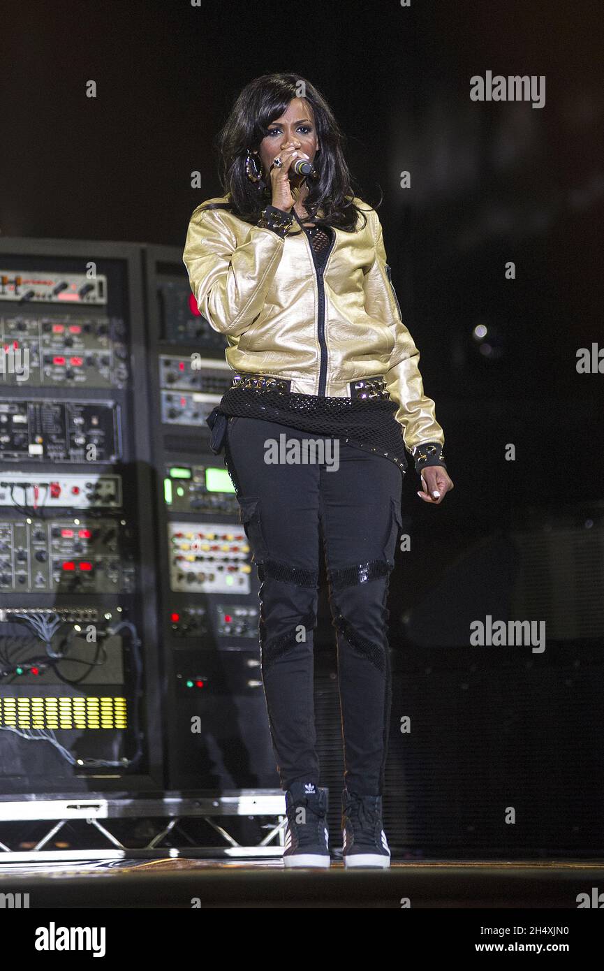 Shaznay Lewis of All Saints performs on stage at LG Arena in Birmingham ...