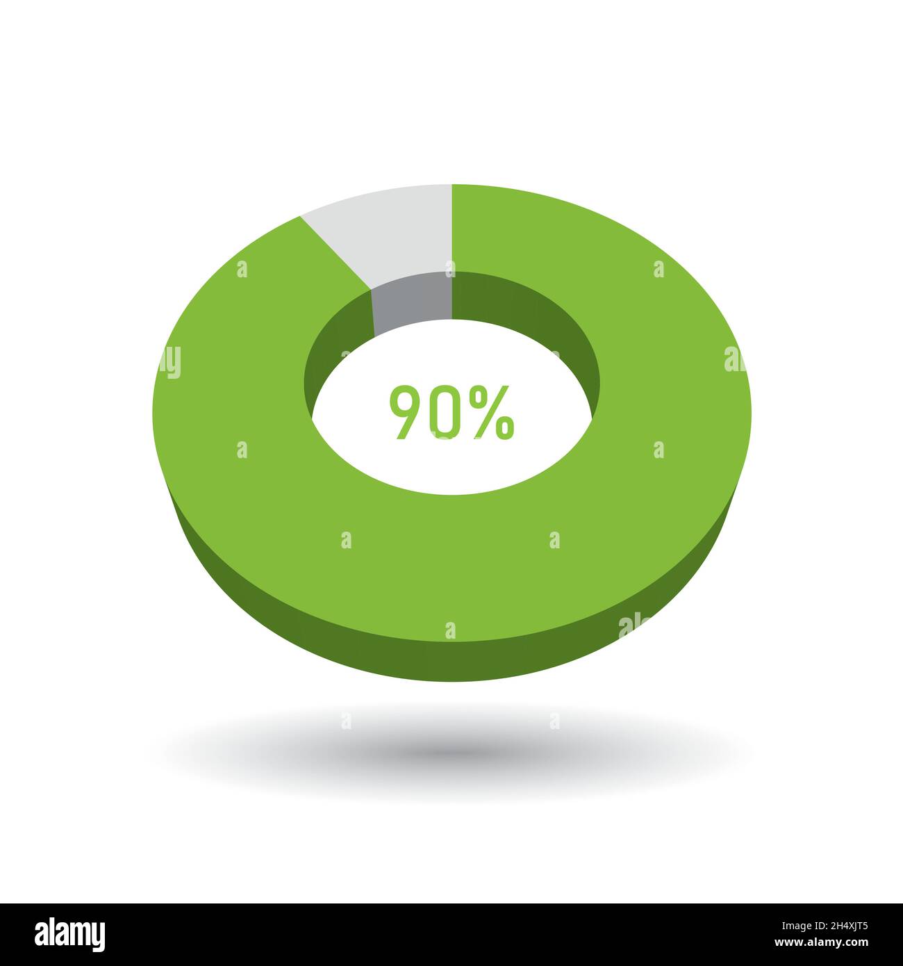 90 percent 3D vector pie chart Stock Vector Image & Art - Alamy