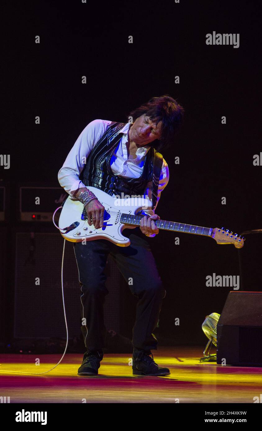 Jeff Beck live on stage on at the Symphony Hall, Birmingham Stock Photo ...