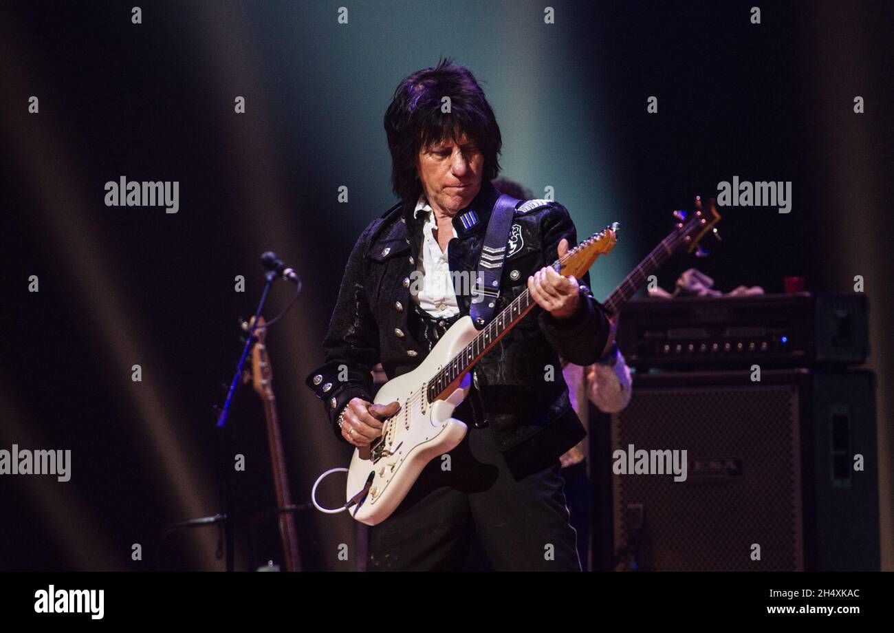 Jeff Beck live on stage on at the Symphony Hall, Birmingham Stock Photo ...