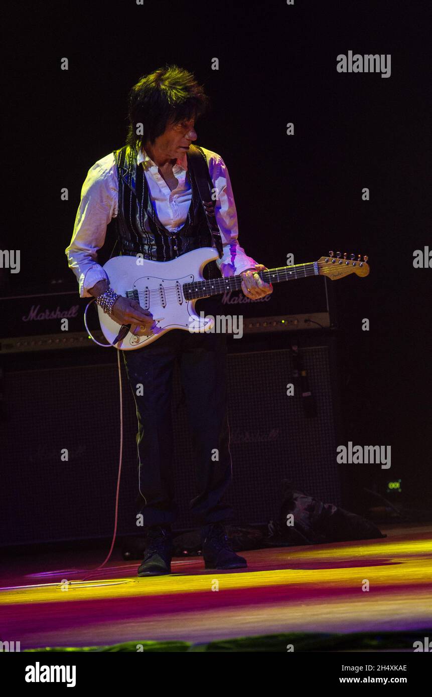 Jeff Beck live on stage on at the Symphony Hall, Birmingham Stock Photo ...