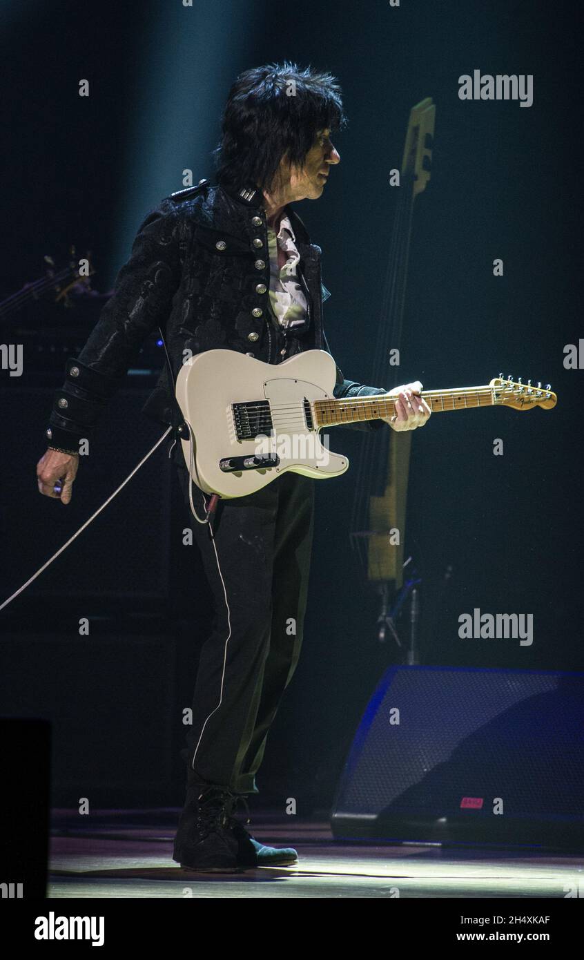 Jeff Beck live on stage on at the Symphony Hall, Birmingham Stock Photo ...
