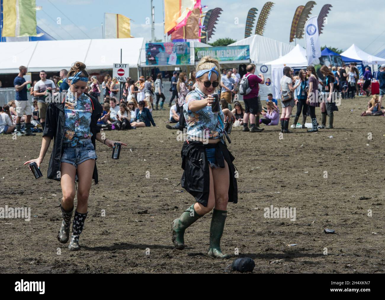 Festival goers at Parklife Weekender festival on 8th June 2014 in ...