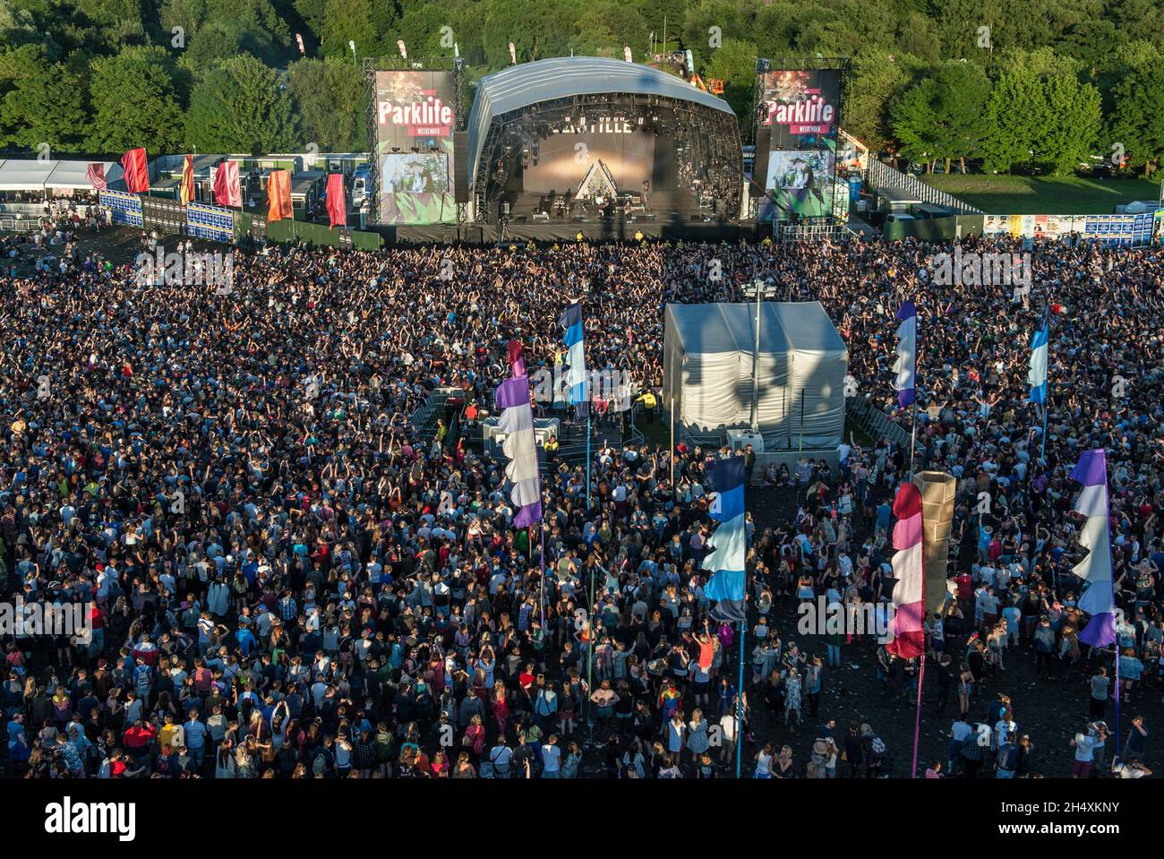 Festival goers at Parklife Weekender festival on 8th June 2014 in ...