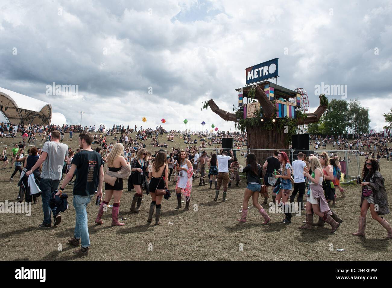 Festival goers at Parklife Weekender festival on 8th June 2014 in ...
