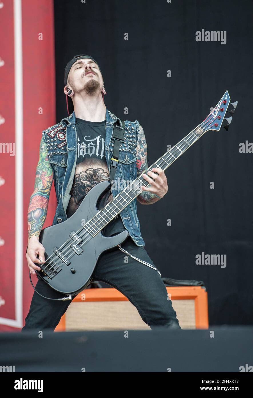 Ryan Neff of Miss May I performs during day one of the 2014 Download Festival at Donington Park ...