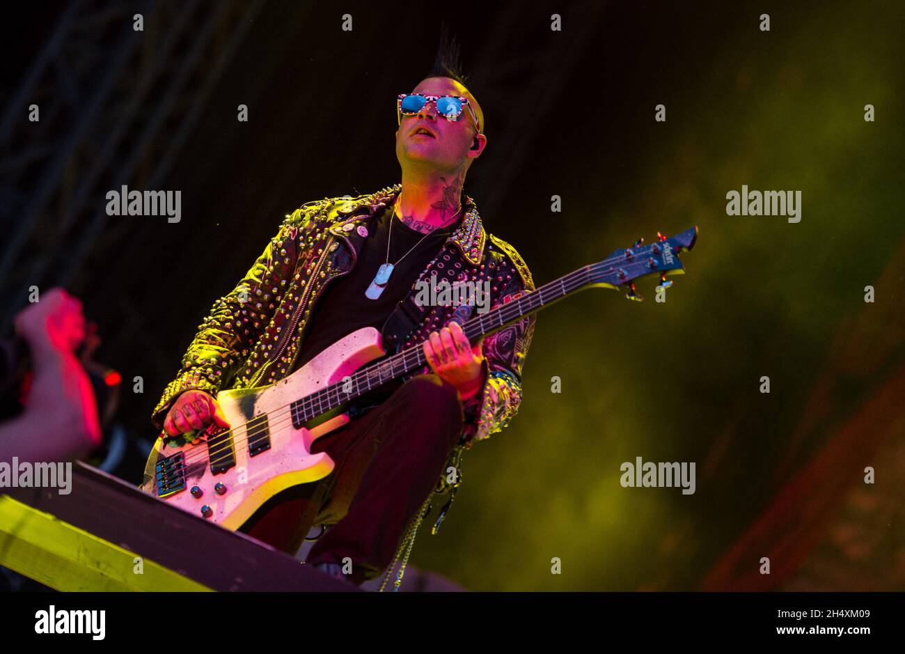 johnny Christ of Avenged Sevenfold live on stage during day one of ...