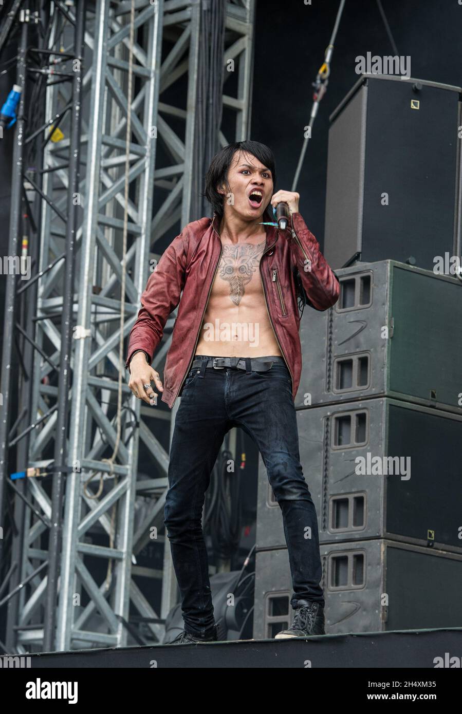 Tamano Terufumi of Crossfaith live on stage during day one of Download ...