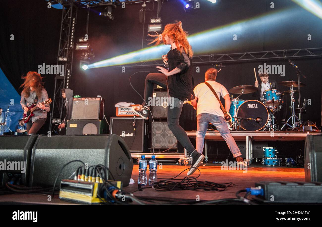 Becca Macintyre of Marmozets live on stage on day 2 at Download ...