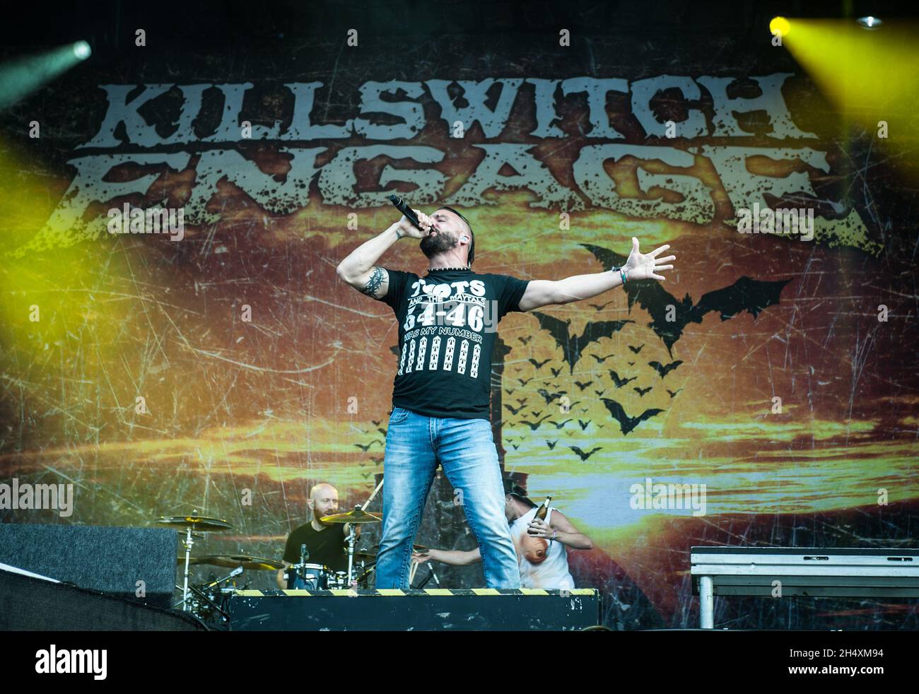 Jesse Leach of Killswitch Engage live on stage on day 2 at Download ...