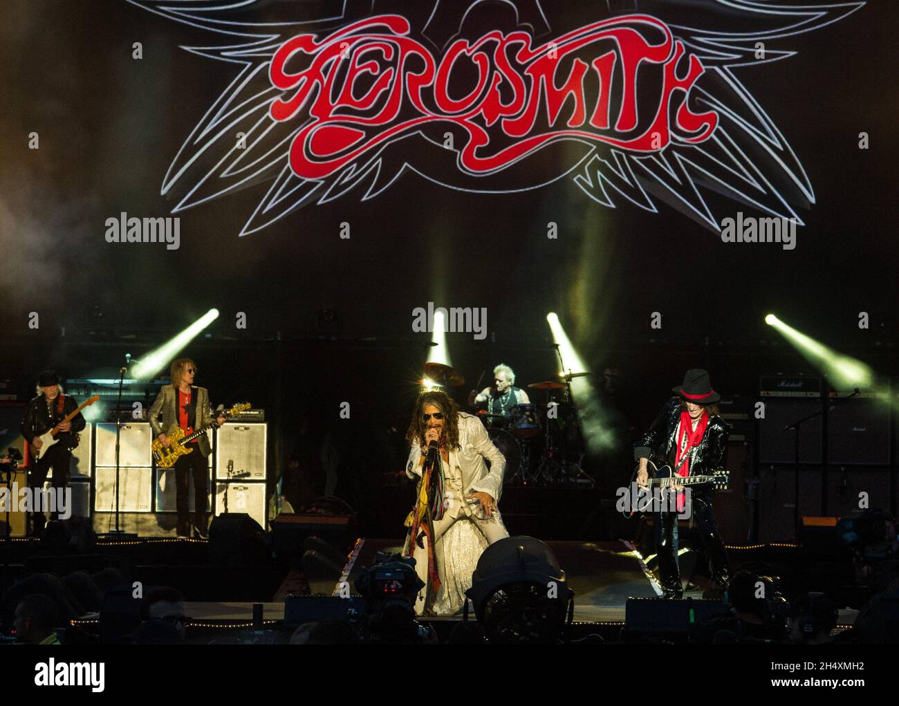 Aerosmith performs on stage as hi-res stock photography and images - Alamy