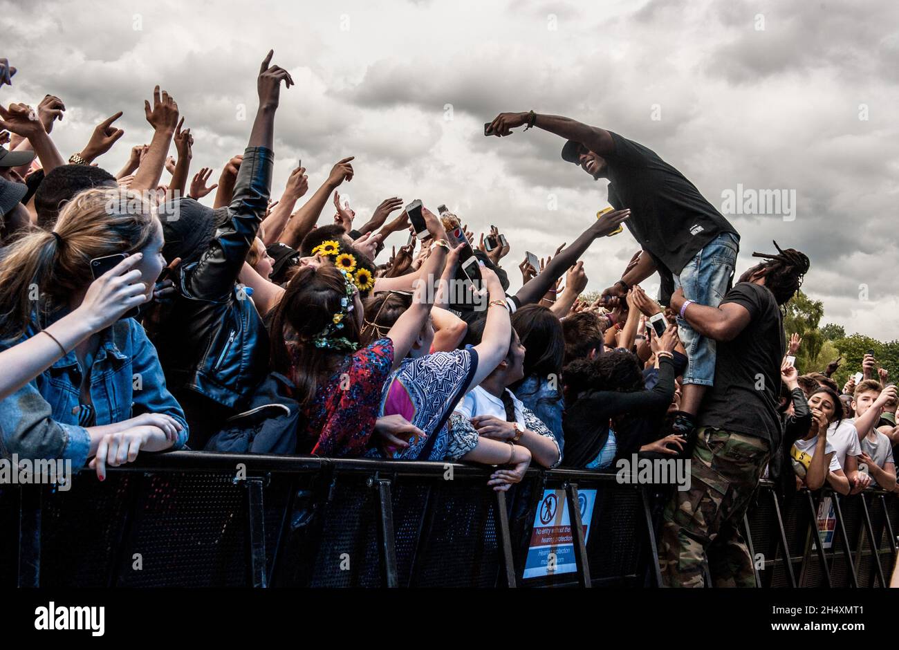 Bobby Ray Simmons, Jr. aka B.o.B taking selfies with the crowd on day 1 ...