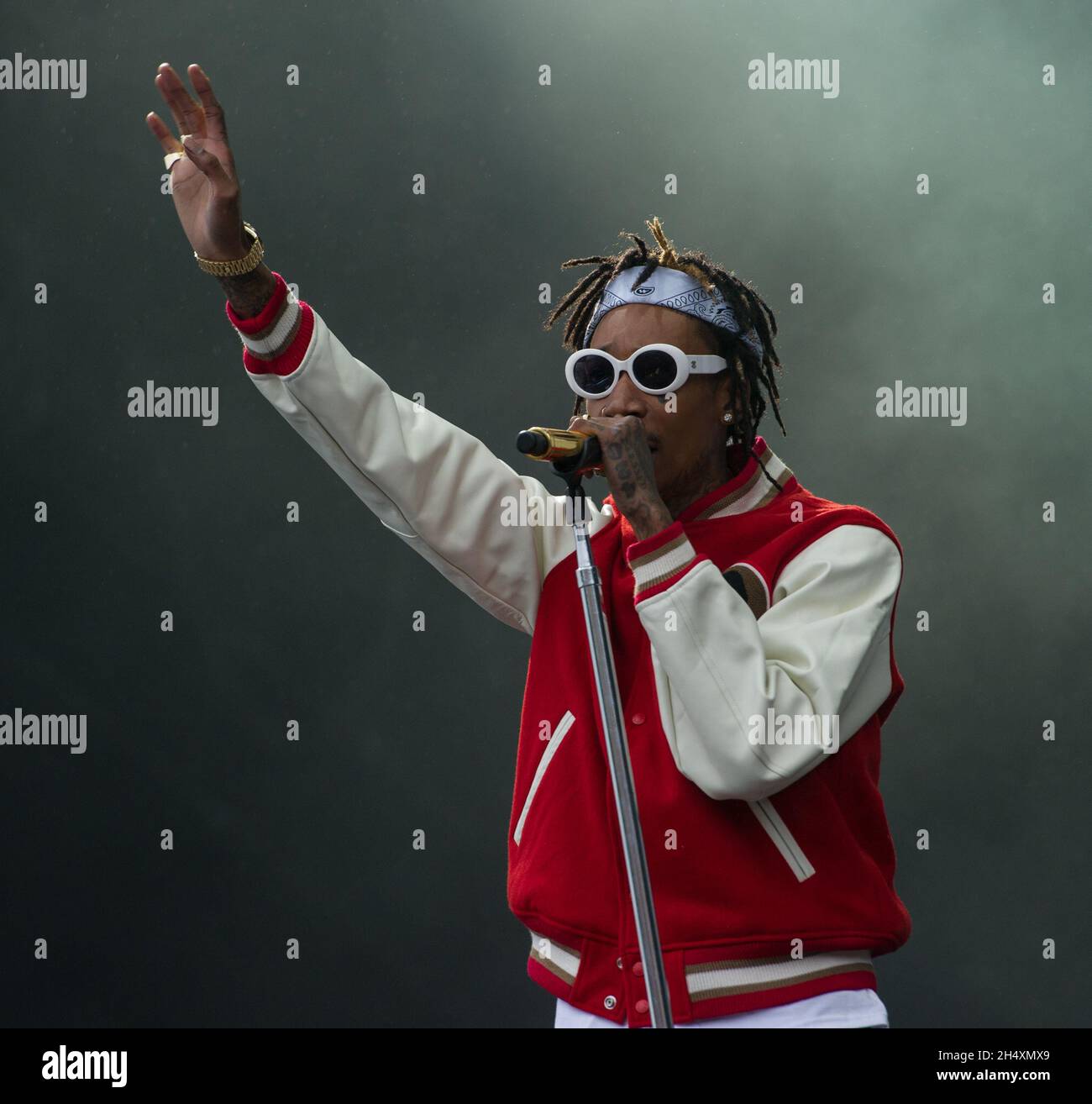 Wiz Khalifa live on stage on day 1 at Wireless Festival on 4th July at ...