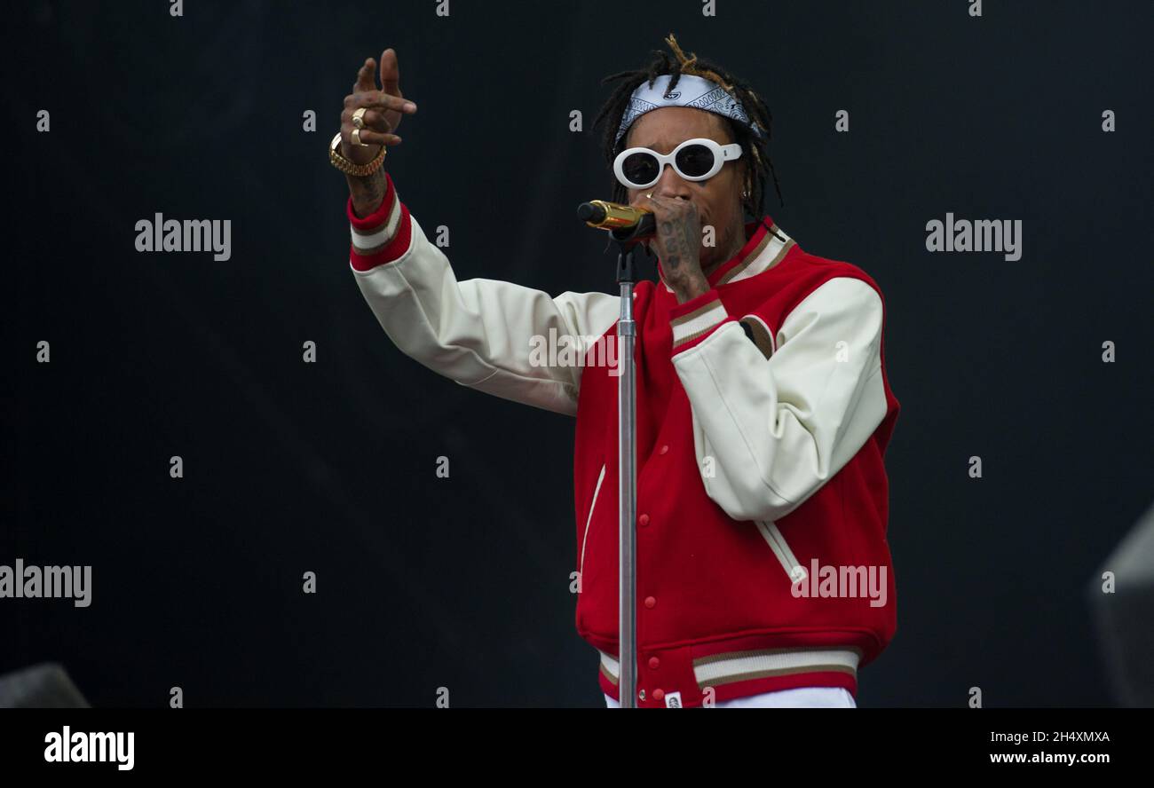 Wiz Khalifa live on stage on day 1 at Wireless Festival on 4th July at ...