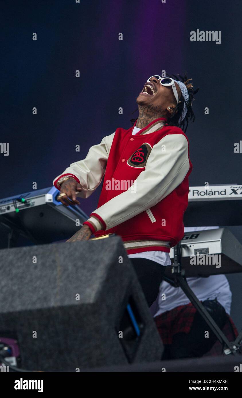 Wiz Khalifa live on stage on day 1 at Wireless Festival on 4th July at ...