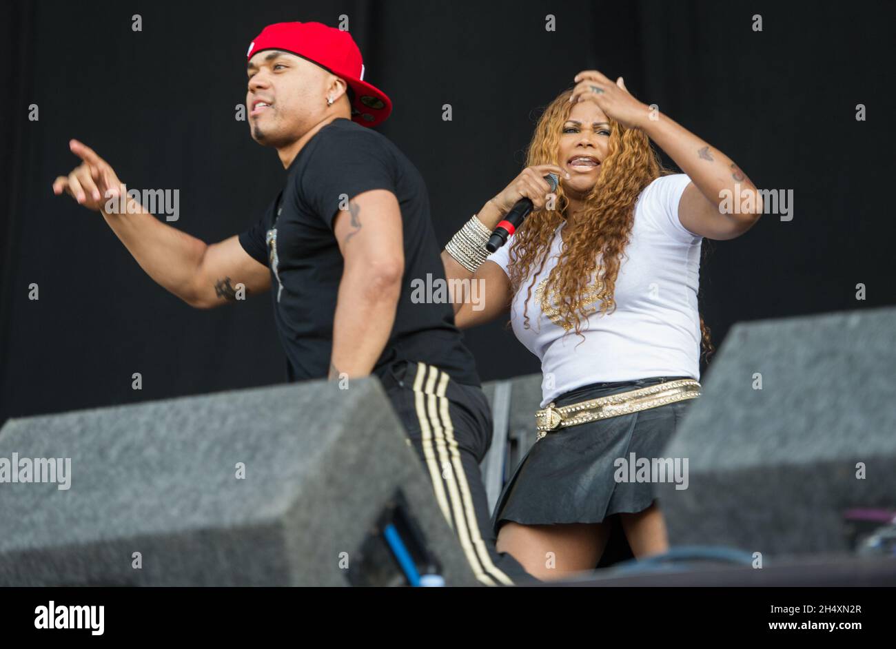 Sandra Denton of Salt-N-Pepa live on stage on day 2 at Wireless ...