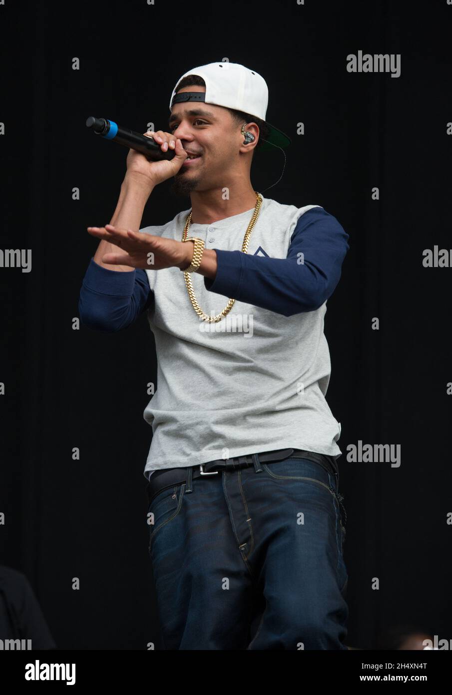 J. Cole live on stage on day 2 at Wireless Festival on 5th July at ...