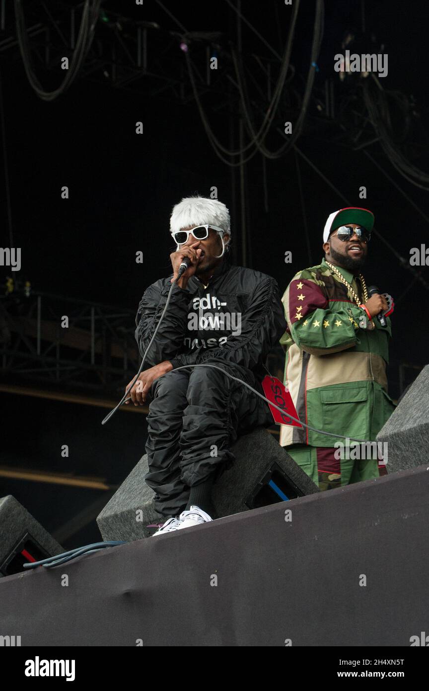 Big Boi and Andre 3000 of Outkast live on stage on day 2 of Wireless ...