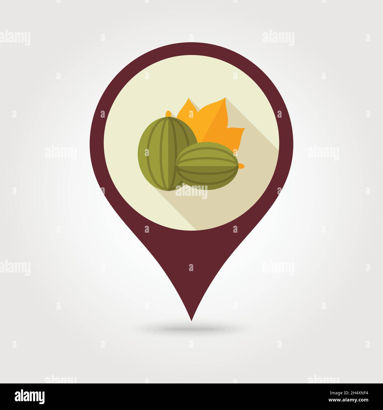 Gooseberry flat vector pin map icon. Map pointer. Map markers. Berry ...