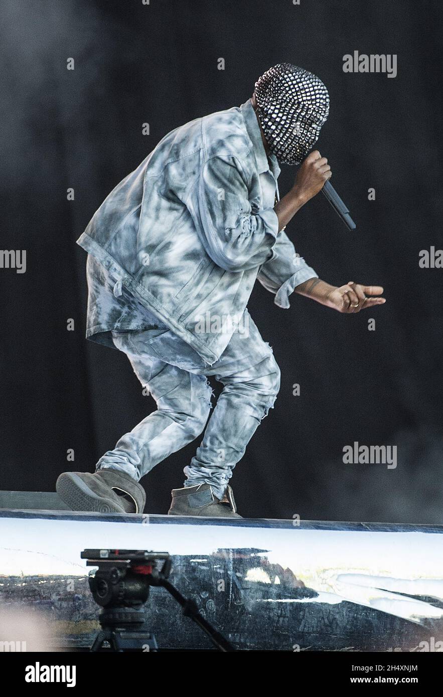 Kanye West live on stage on day 3 of Wireless Festival on 6th July in ...
