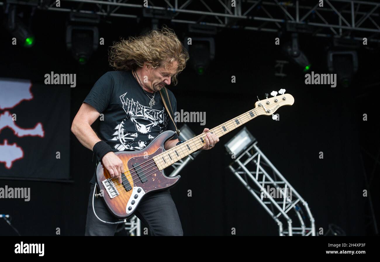 Michael Gilbert of Flotsam and Jetsam live on stage on day 1 of ...