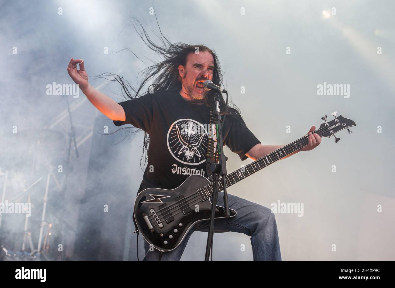 Jeffrey Walker of Carcass live on stage on day 2 of Bloodstock Open Air ...