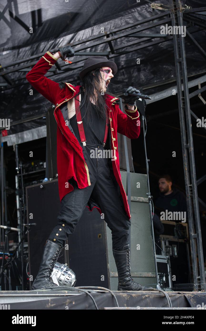 Johannes Eckerstrom of Avatar live on stage on day 3 of Bloodstock Open ...