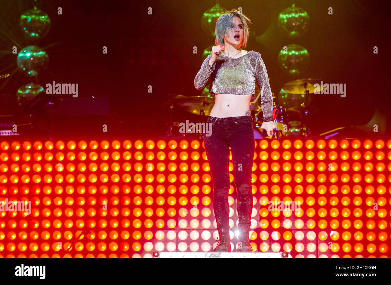Hayley williams of paramore live on stage on day 2 at leeds festival on ...